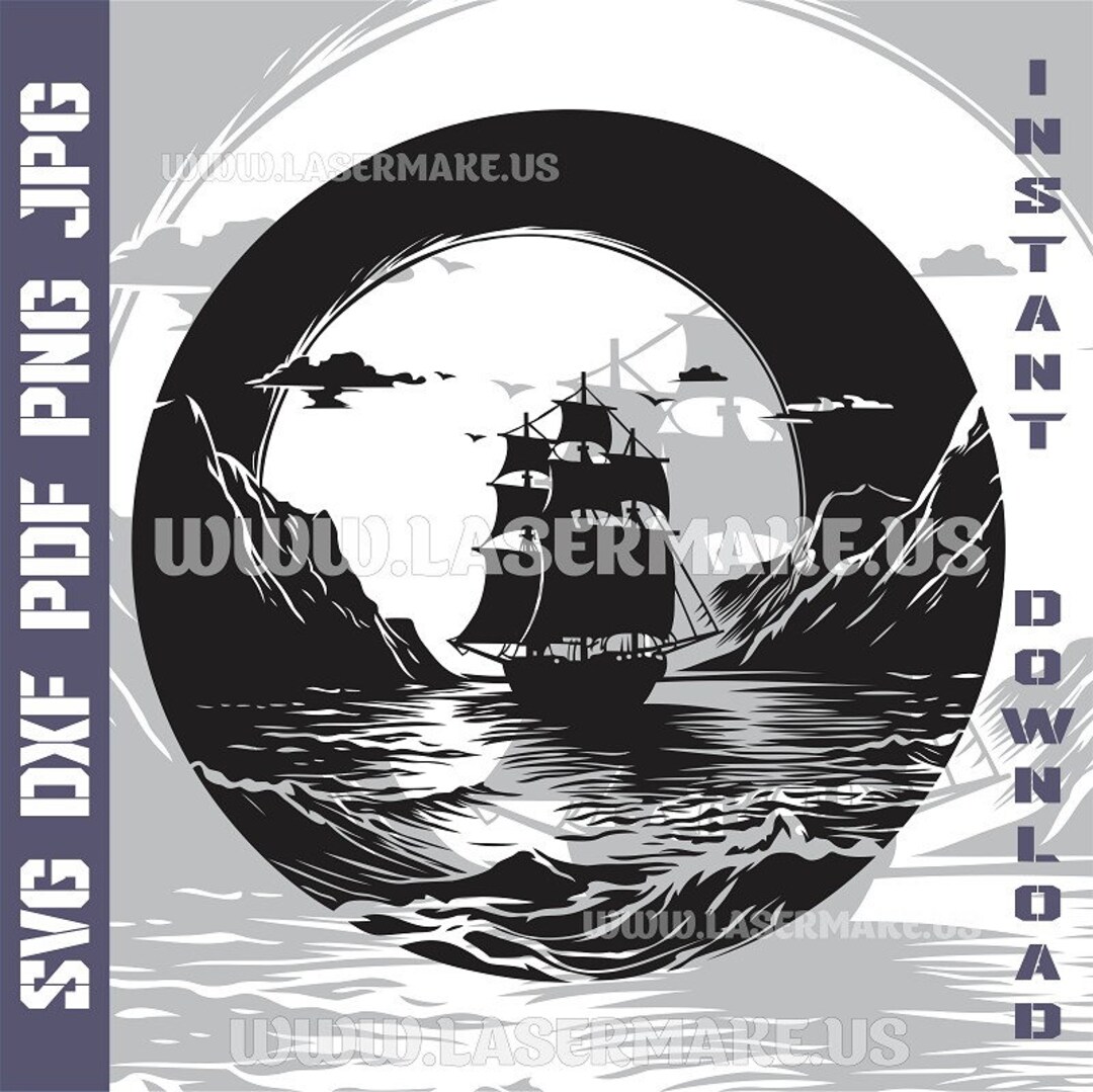 Seaship SVG File | Cut File for Cricut | Printable Png| SVG Dxf Cut ...