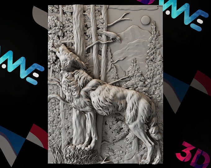 Wolf 3d Stl Forest 3d Stl 3d Model STL CNC Files Wall Decor Wood Art ...
