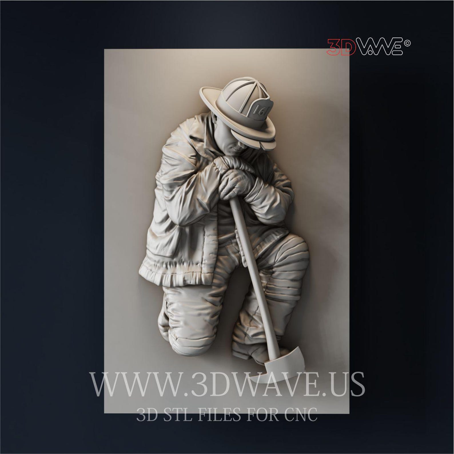 Fireman 3D STL File: CNC Carving Template for Wood Art - Digital ...