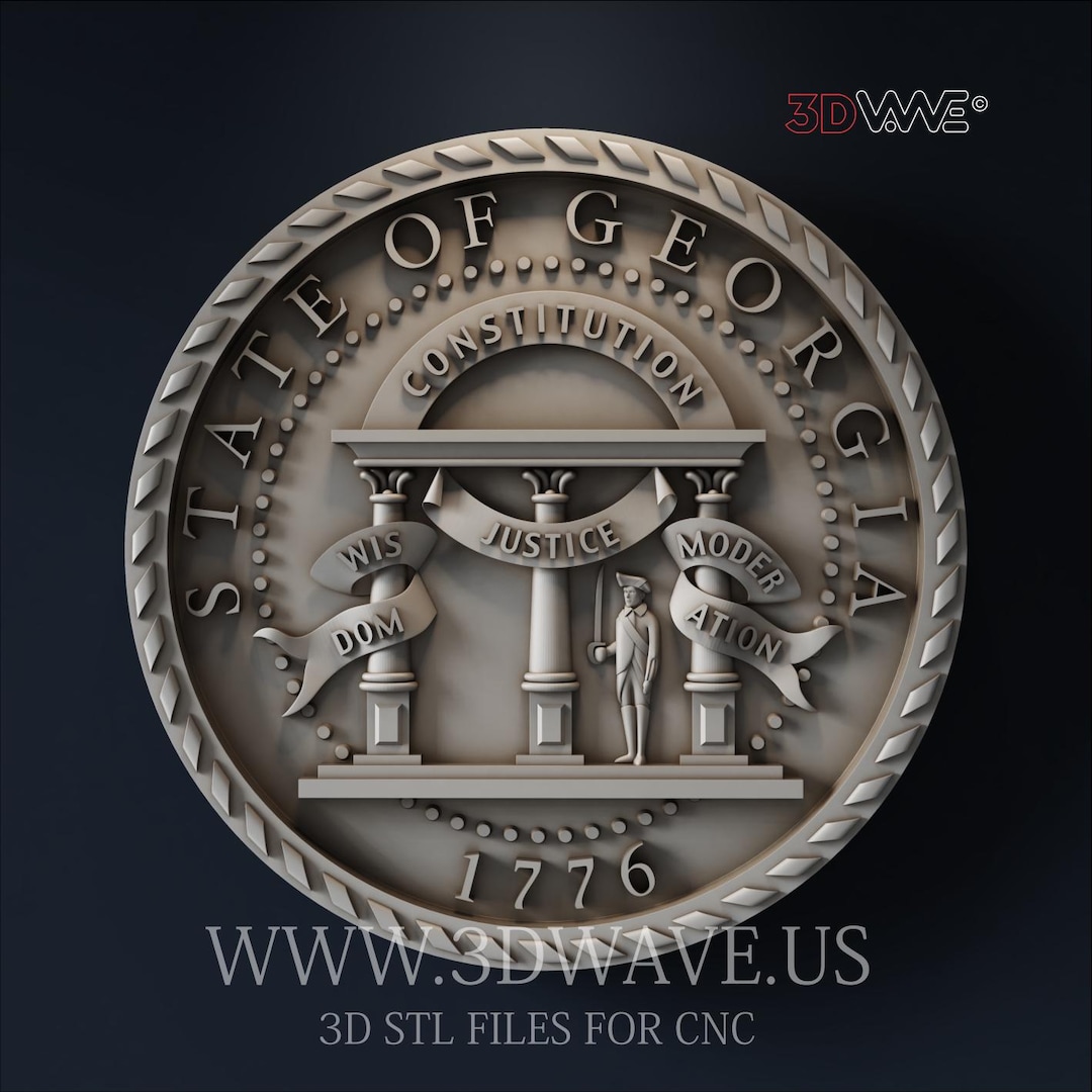 Georgia State Seal 3d Stl | 3d Model | STL | CNC Files | Wall Decor ...