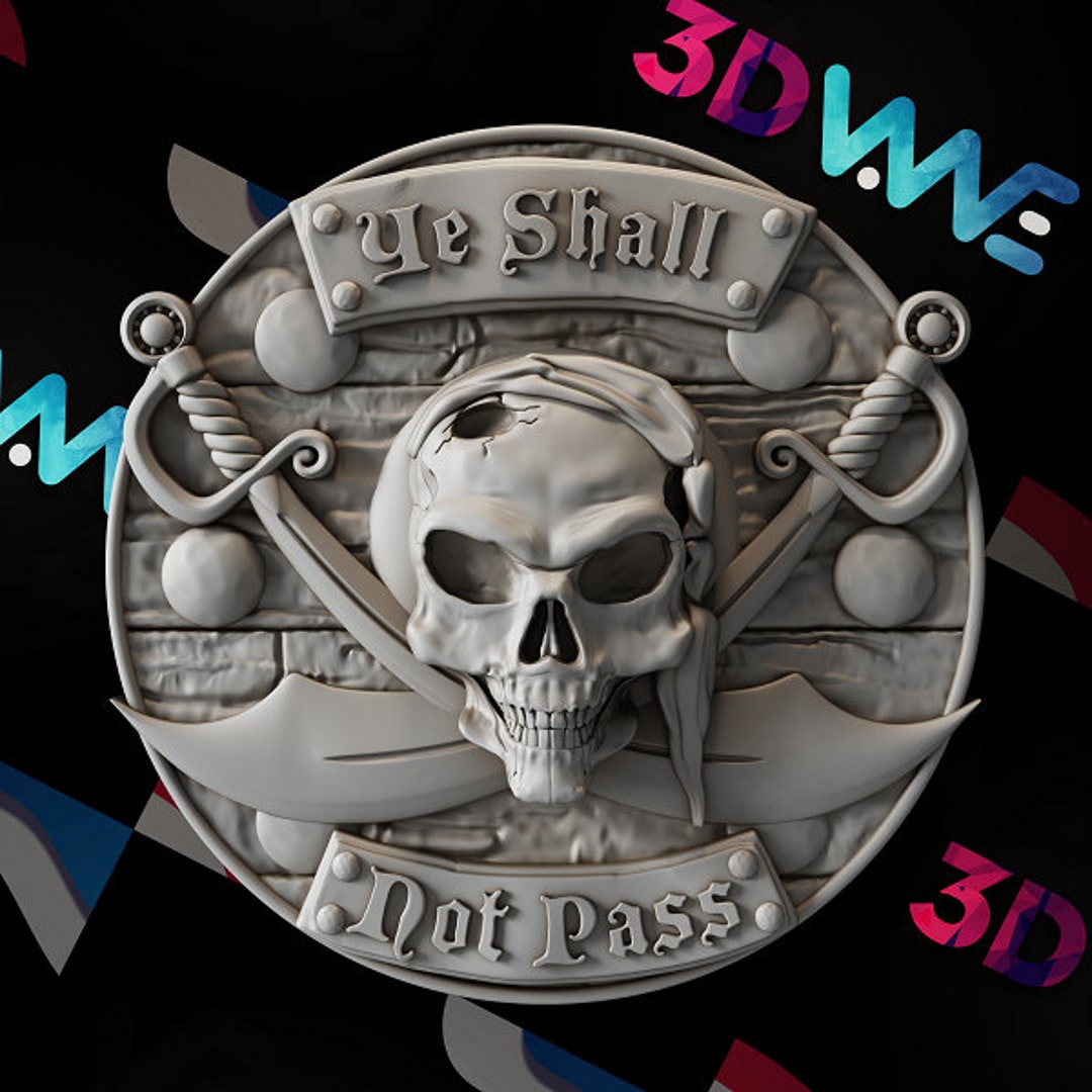 Pirate Sign 3d Stl | Skull 3d | 3d Model | STL | CNC Files | Wall Decor ...