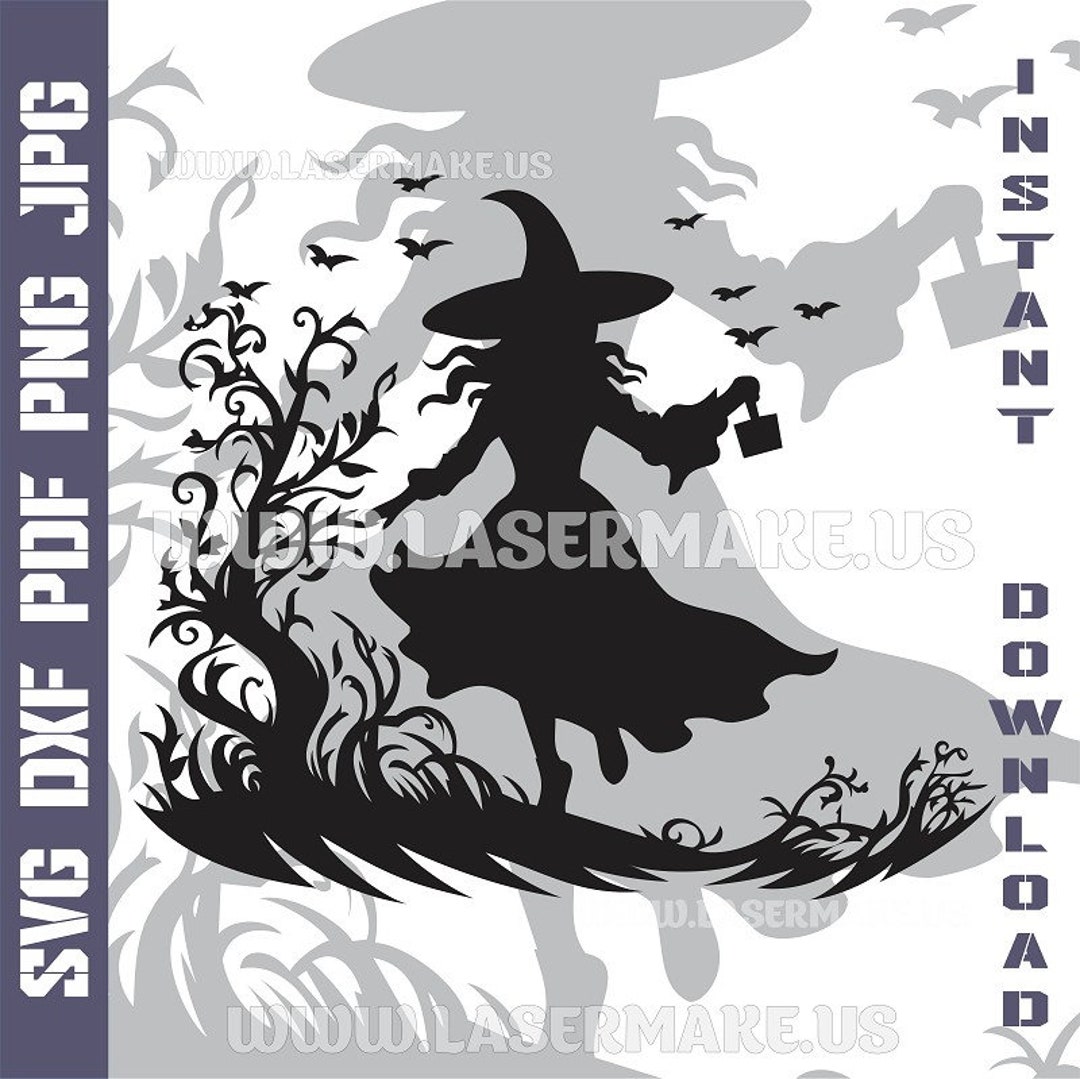 Witch SVG File Cut File for Cricut Printable Png SVG Dxf Cut Files ...