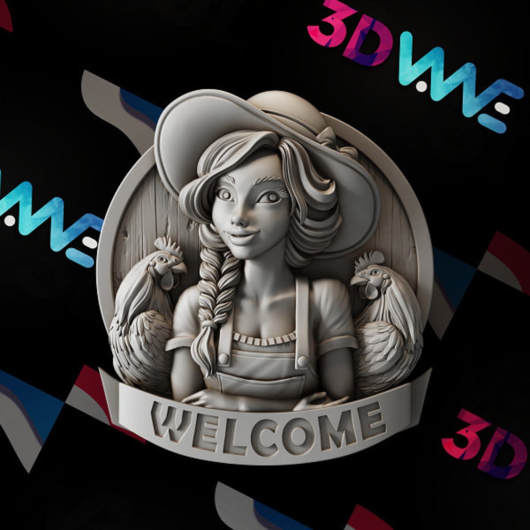 Farm Welcome Sign 3d Stl | 3d Model | STL | CNC Files | Wall Decor ...