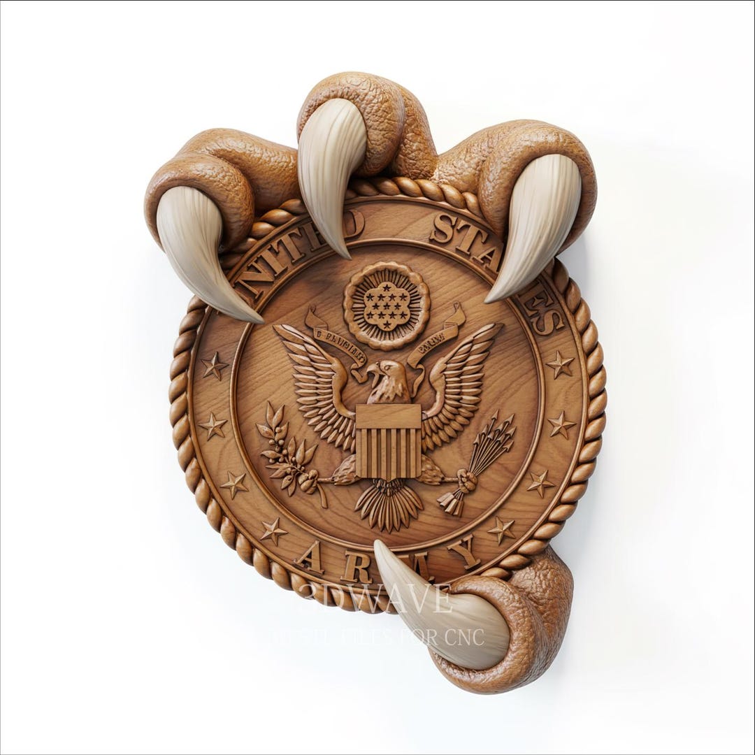 Eagle Claws Army Seal STL | US Army Emblem 3D Model, CNC Wall Art - Etsy