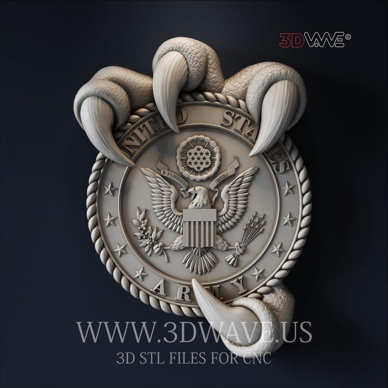 Eagle Claws Army Seal STL | US Army Emblem 3D Model, CNC Wall Art - Etsy