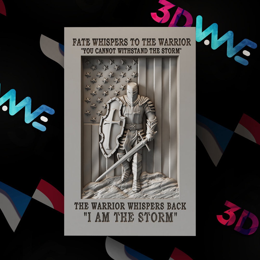 American Knight | God | Bible | 3d Model | STL | CNC Files | Wall Decor ...
