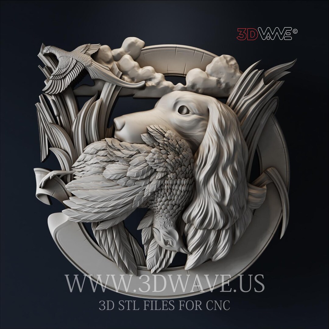 Hunting Dog With Duck 3D Wall Decor - STL CNC Files & Digital Download ...