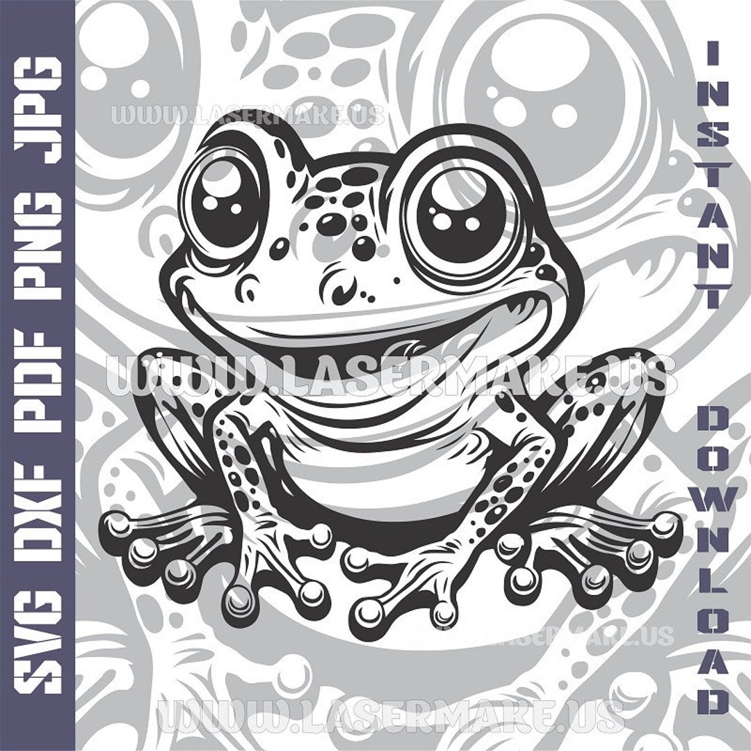 Funny Frog SVG File | Cut File for Cricut | Printable Png| SVG Dxf Cut ...