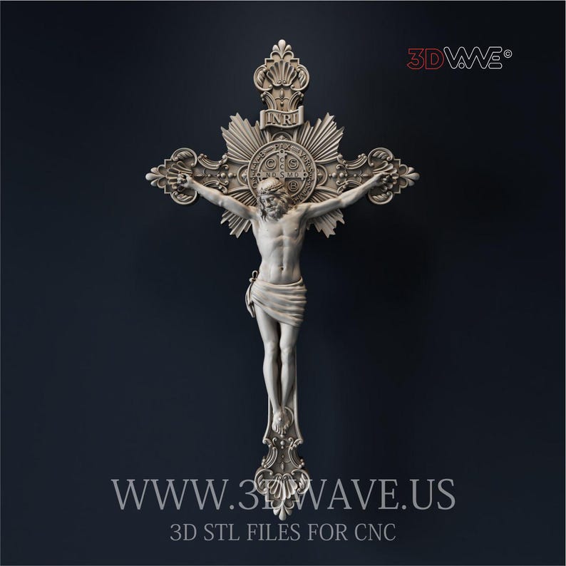 3D Cross STL File: CNC Carving Template for Wood Art (digital Download ...