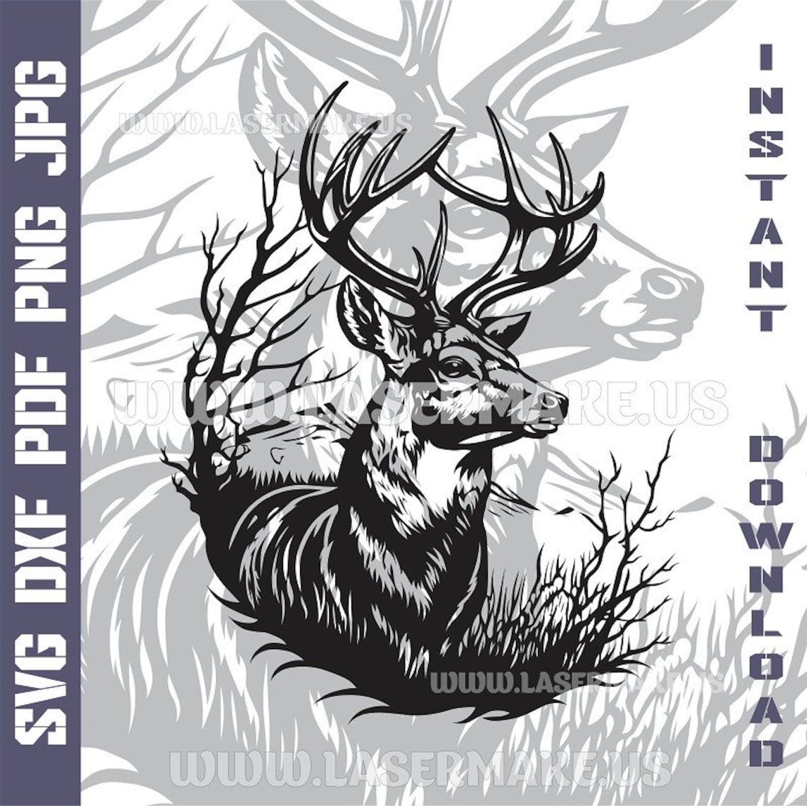 Deer SVG File | Cut File for Cricut | Printable Png| SVG Dxf Cut Files ...