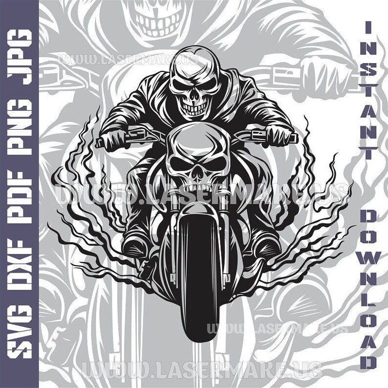 Biker Skeleton SVG File Cut File for Cricut Printable Png SVG Dxf Cut ...