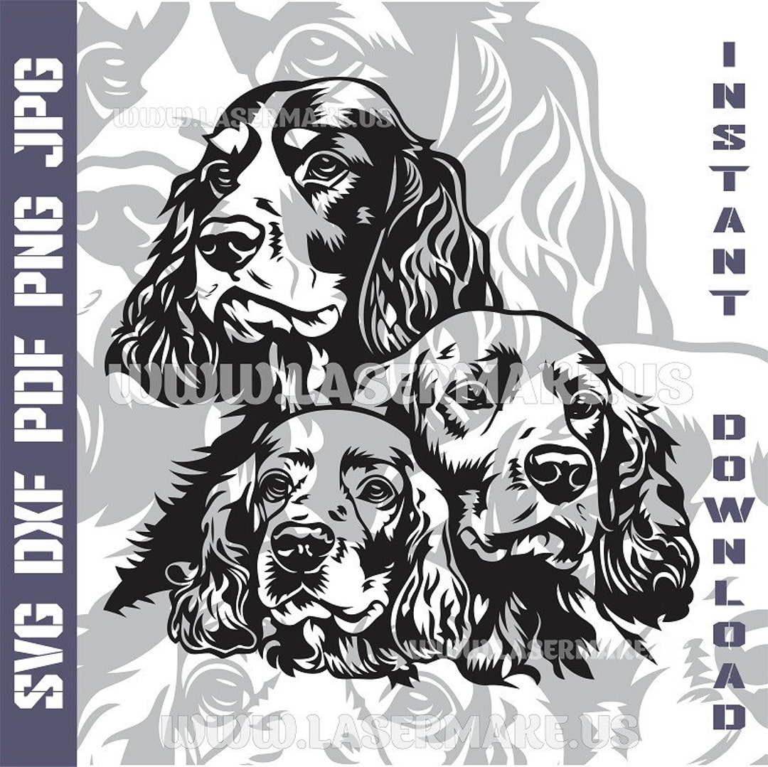 Cocker Spaniel Family SVG File | Cut File for Cricut | Printable Png ...