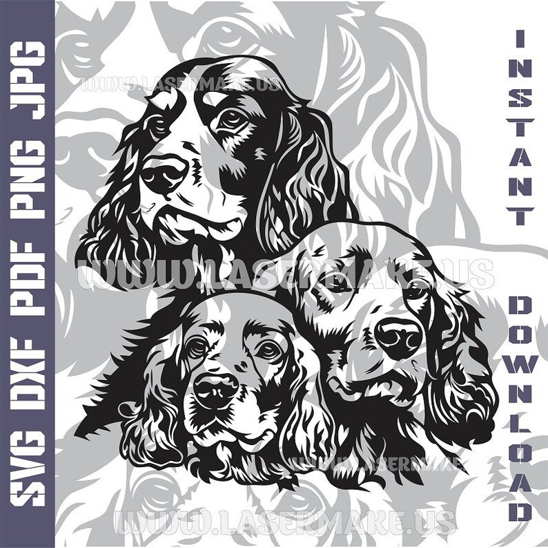 Cocker Spaniel Family SVG File | Cut File for Cricut | Printable Png ...