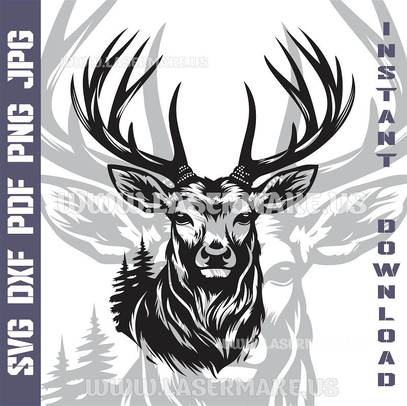 Deer SVG File Cut File for Cricut Printable Png SVG Dxf Cut Files Laser ...