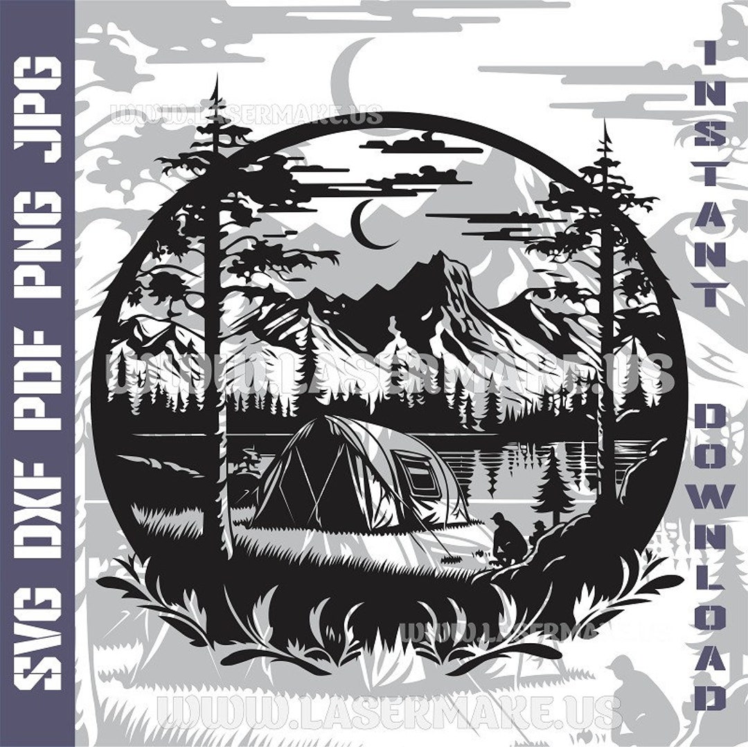 Camping SVG File | Cut File for Cricut | Printable Png| SVG Dxf Cut ...