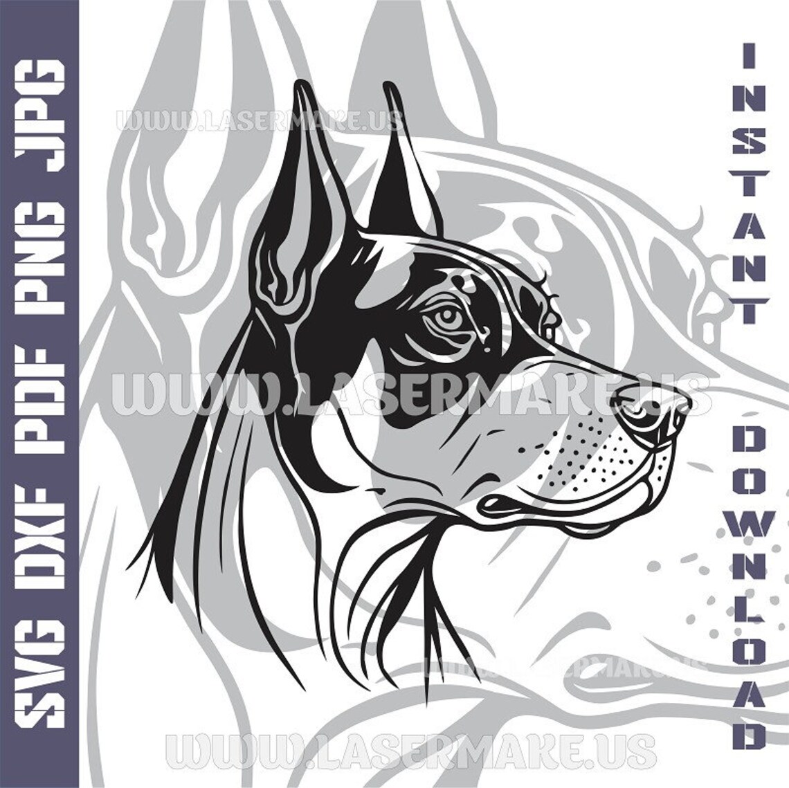 Doberman SVG File Cut File for Cricut Printable Png SVG Dxf Cut Files ...