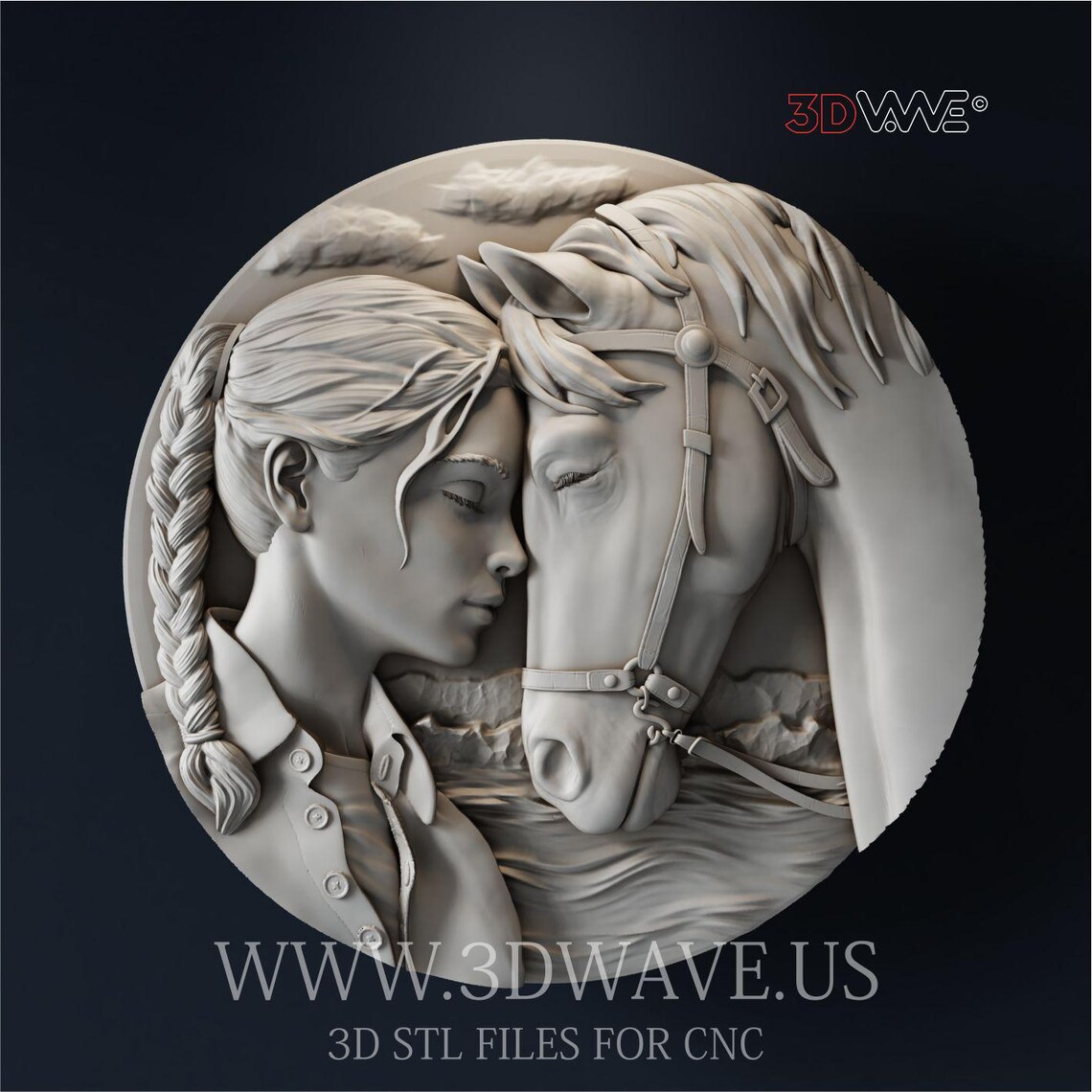 Cowboy Girl 3D STL File: CNC Carving Template (digital Download - Etsy