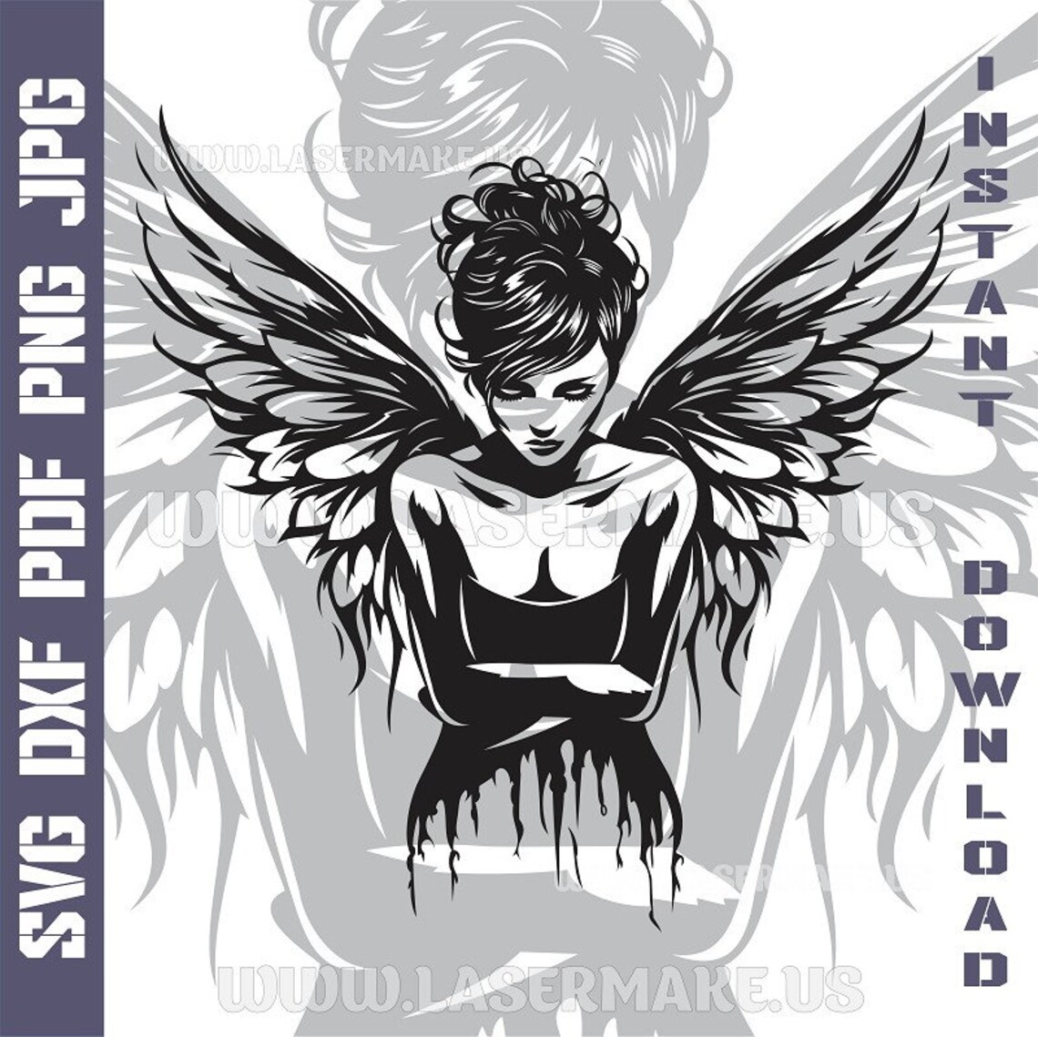 Angel SVG File | Cut File for Cricut | Printable Png| SVG Dxf Cut Files ...