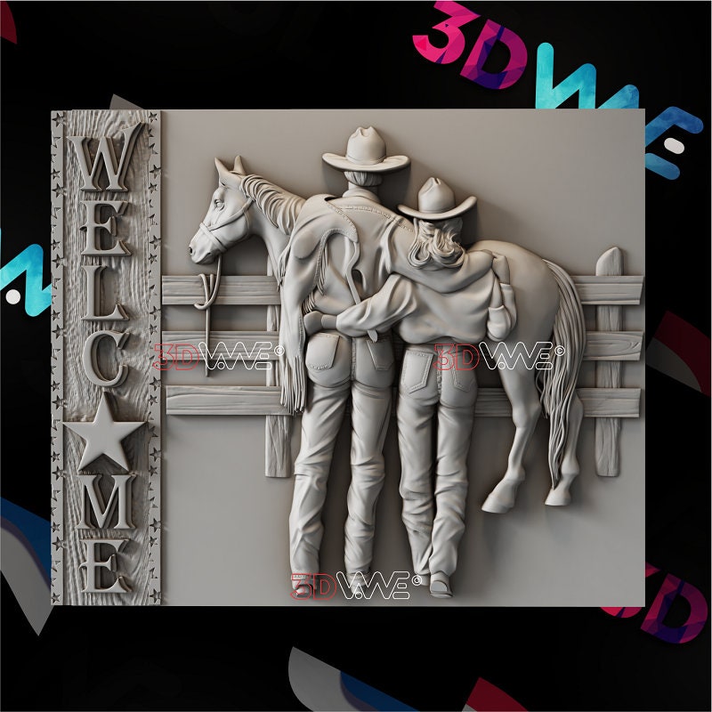 Western | Cowboy | Love | 3d Model | STL | CNC Files | Wall Decor ...