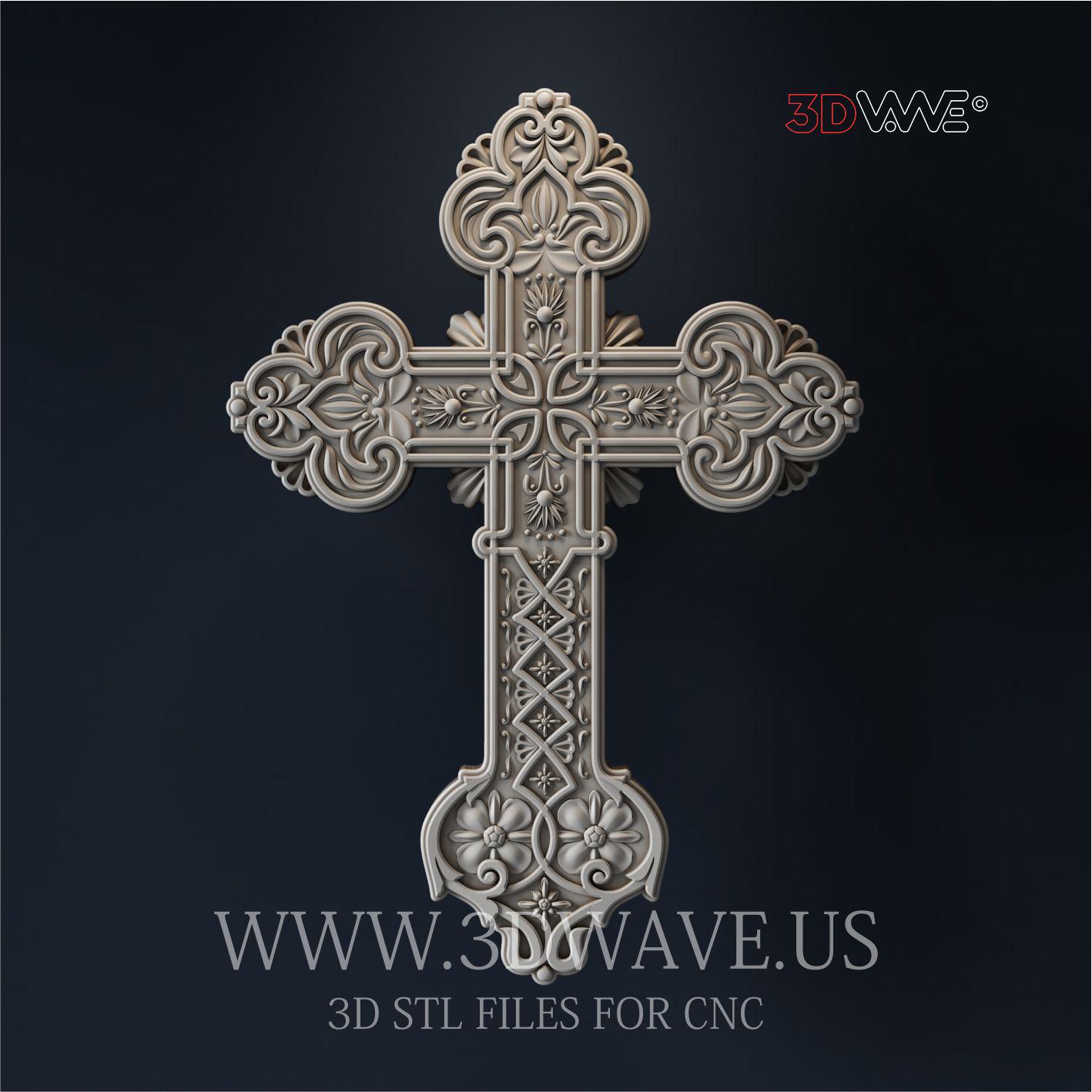 3D Cross STL File: CNC Carving Template for Wood Art (digital Download ...