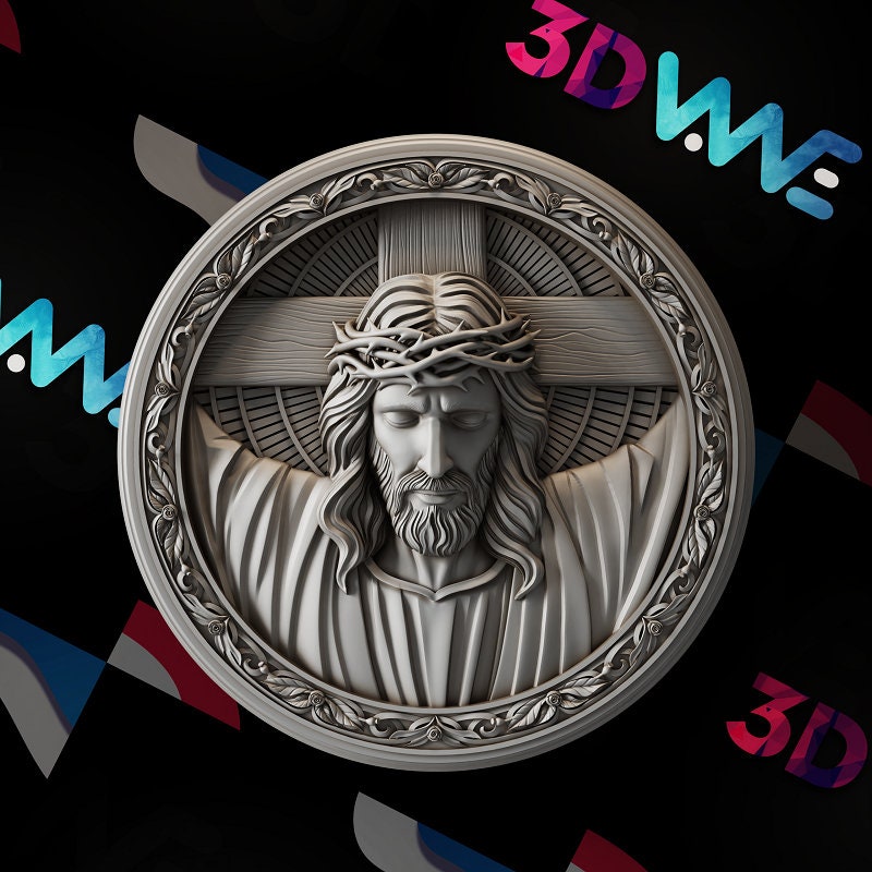 Jesús / Cristo / Modelo 3d / STL / Archivos CNC / Decoración de pared / Arte de madera ...