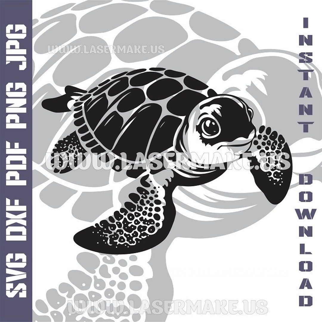 Turtle SVG File | Cut File for Cricut | Printable Png| SVG Dxf Cut ...