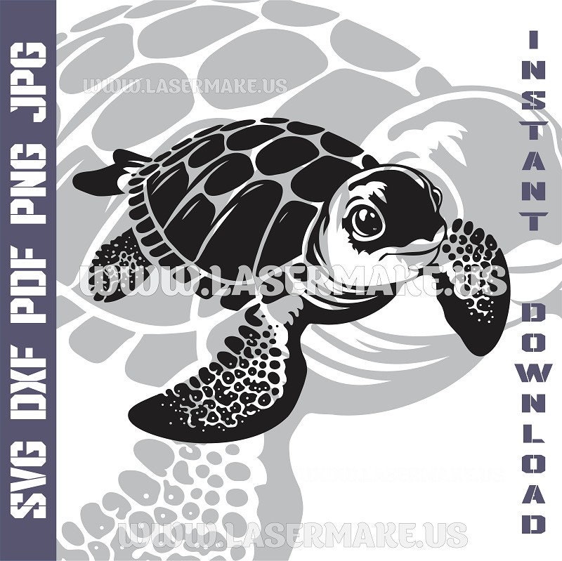 Turtle SVG File | Cut File for Cricut | Printable Png| SVG Dxf Cut ...