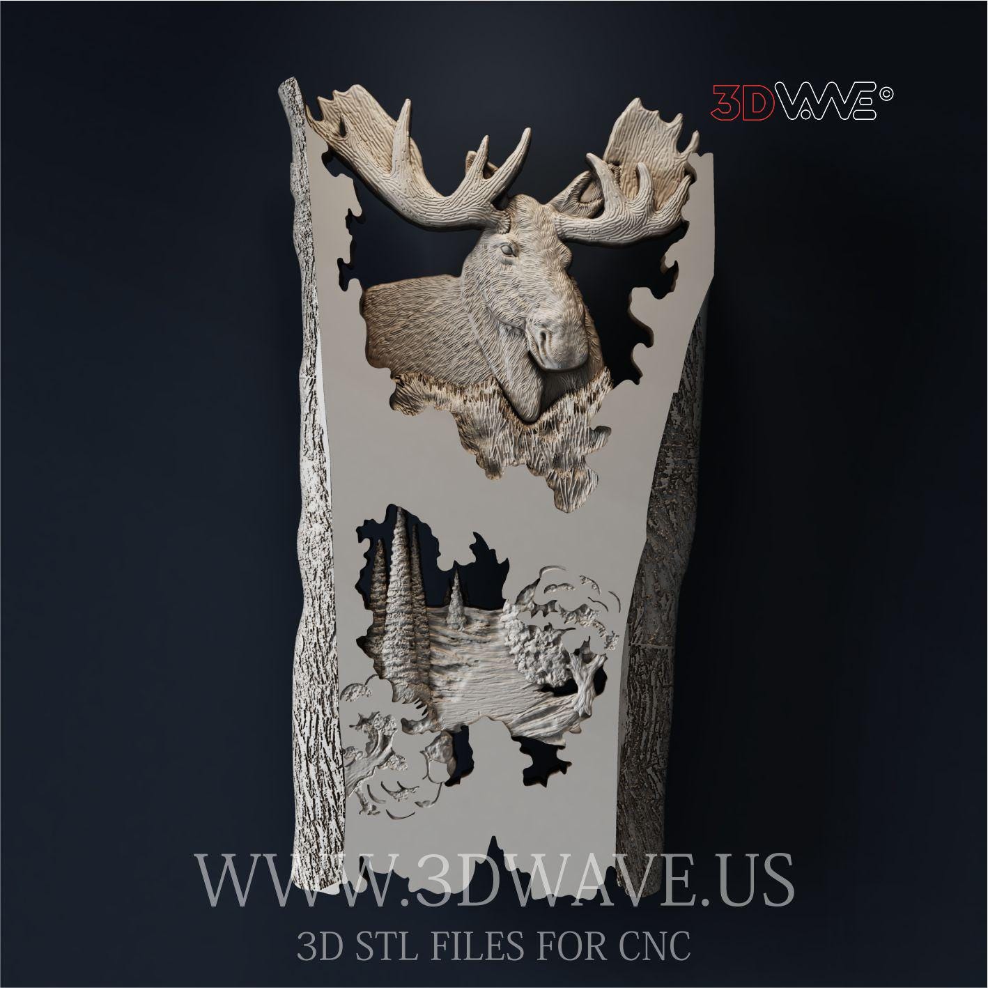 Elk 3D STL File: CNC Carving Template - Wood Wall Art (digital Download ...