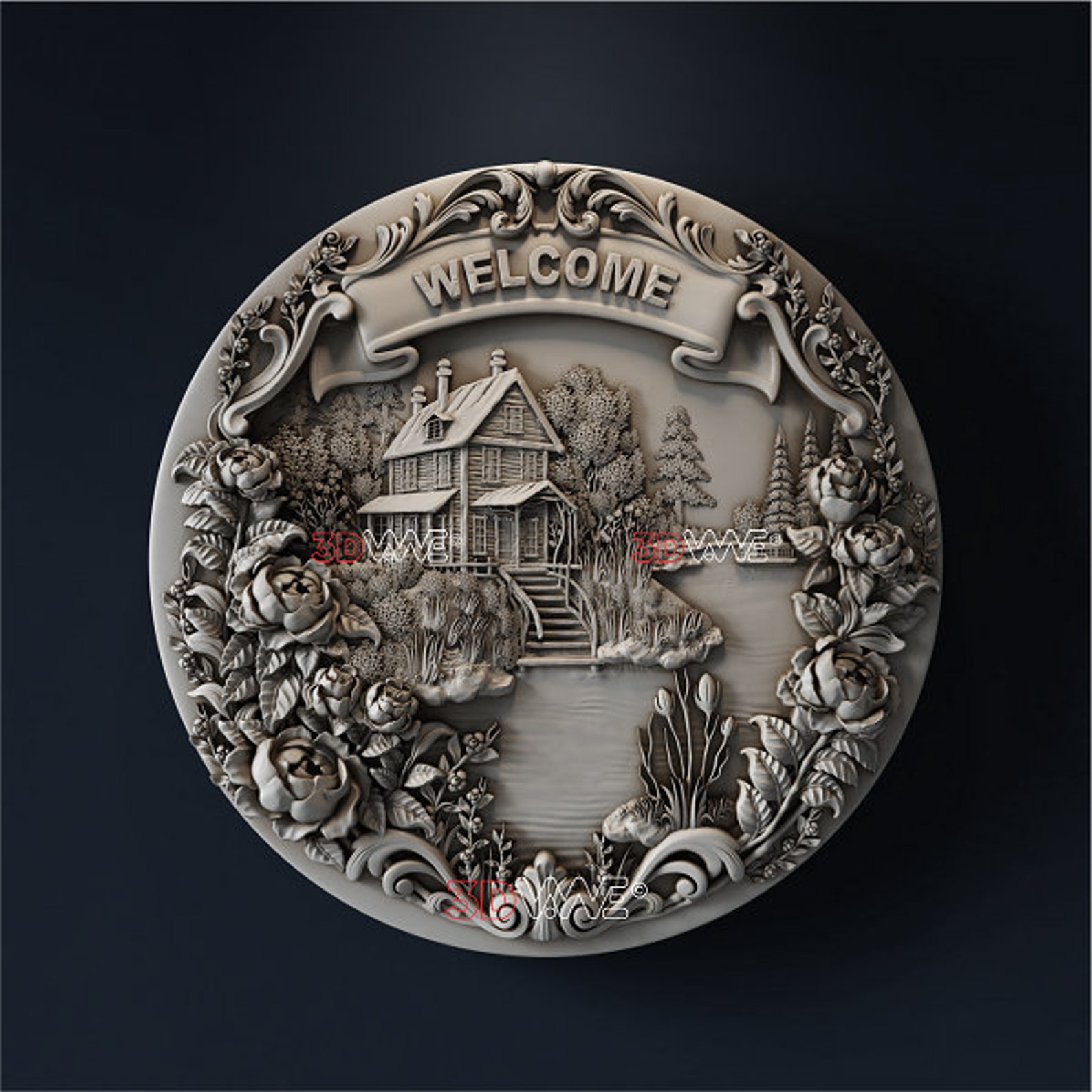 Welcome Sign 3d Stl | Stag | 3d Model | STL | CNC Files | Wall Decor ...