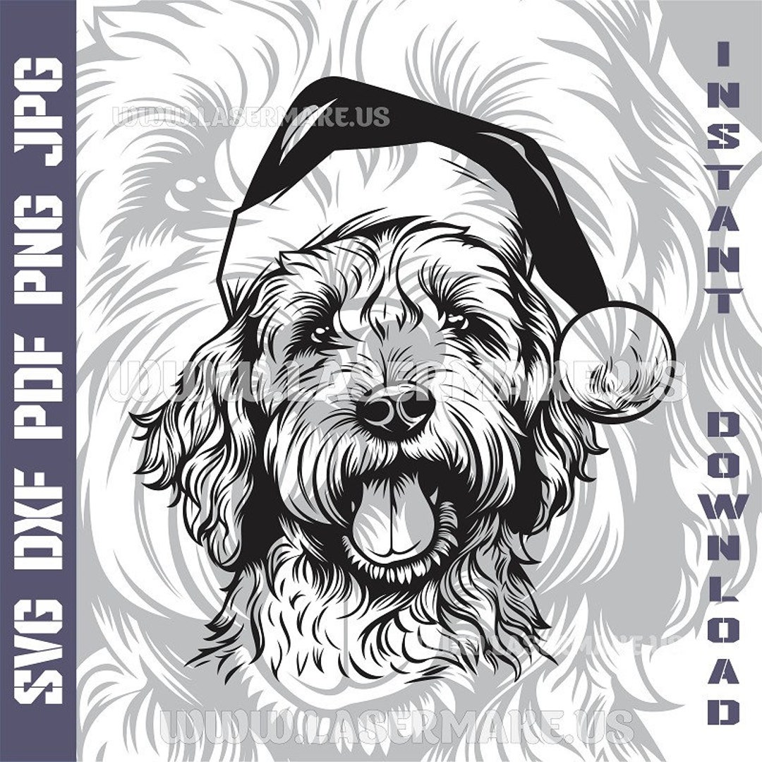 Labradoodle Santa SVG File | Cut File for Cricut | Printable Png| SVG ...