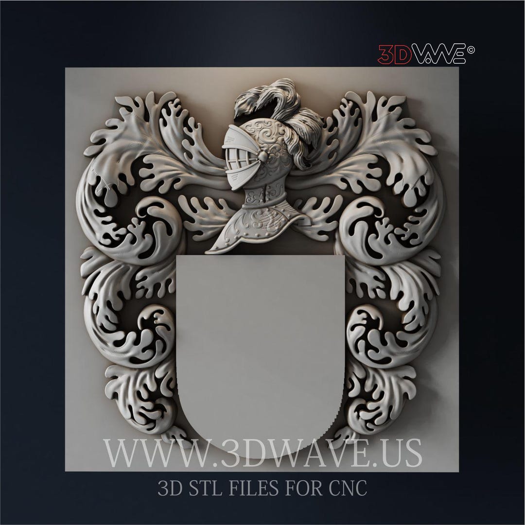 3D STL File: Family Crest | CNC Carving Template | Digital Files - Etsy