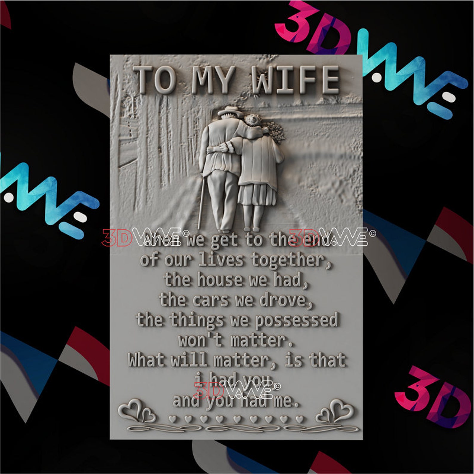 Wife and Husband Love Home Sign 3d Model STL CNC Files Wall Decor Wood ...