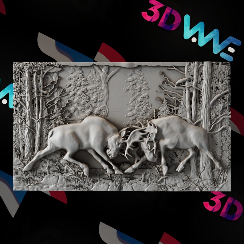 Moose 3d Stl Elk 3d Model STL CNC Files Wall Decor Wood Art Home Decor ...