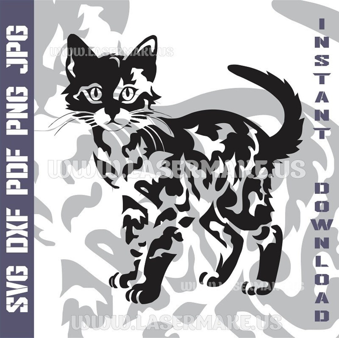Cat SVG File Cut File for Cricut Printable Png SVG Dxf Cut Files Laser ...