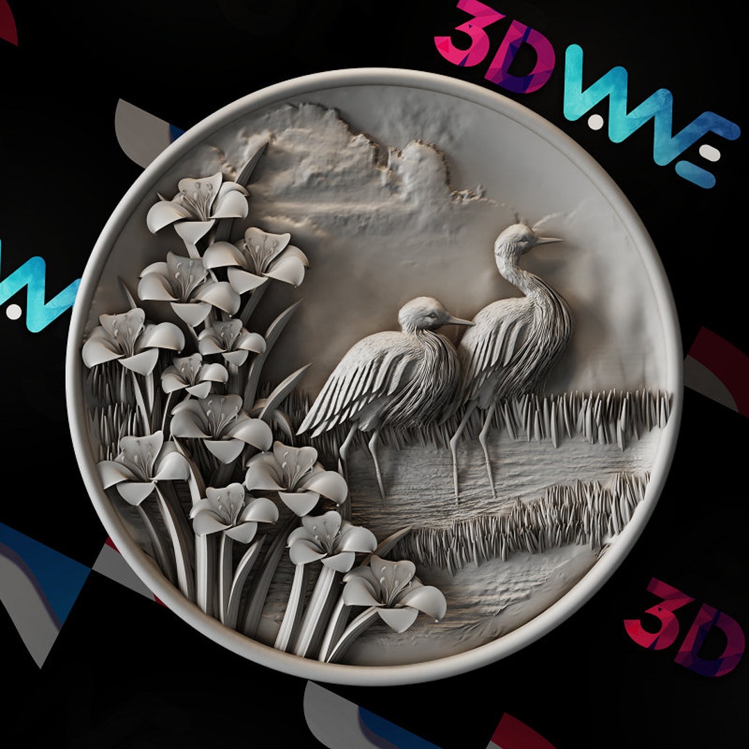 Storks | Birds | Lake | 3d Model | STL | CNC Files | Wall Decor | Wood Art | Home Decor | DIY ...