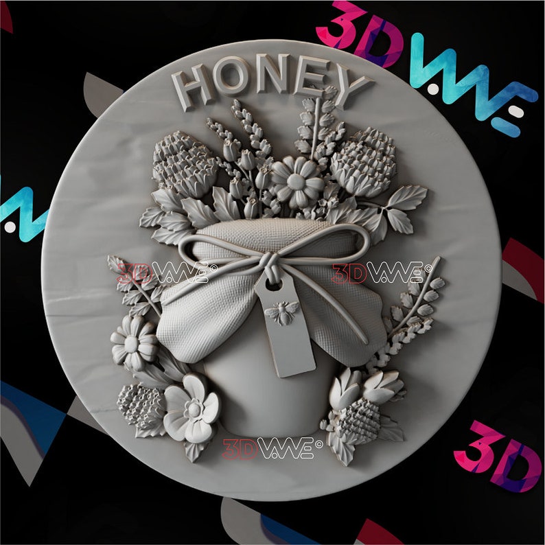 Honey Bee Honeycomb 3d Model STL CNC Files Wall Decor Wood Art Home ...