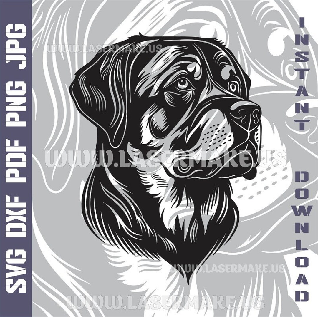Rottweiler SVG File | Cut File for Cricut | Printable Png| SVG Dxf Cut ...