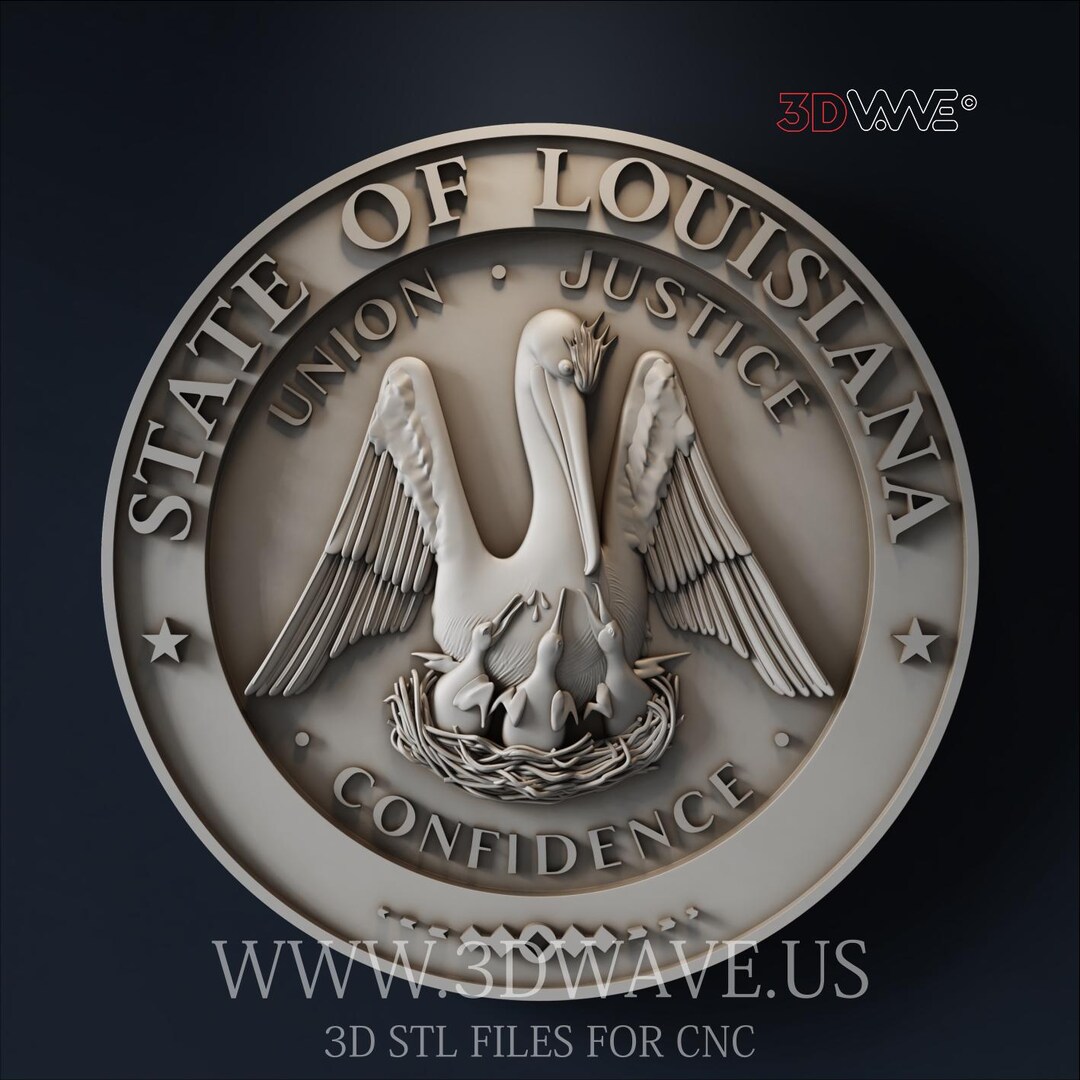 3D Louisiana State Seal STL Files for CNC | DIY Wall Art & Home Decor ...