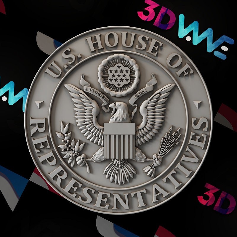 House of Representatives Usa American 3d Model STL CNC Files Wall Decor ...