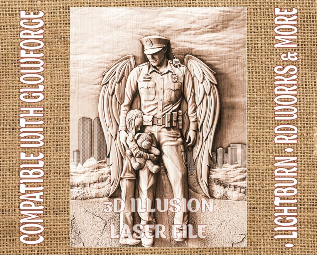 Laser Burn Digital Design File - Cop Laser File - Engrave - SVG ...