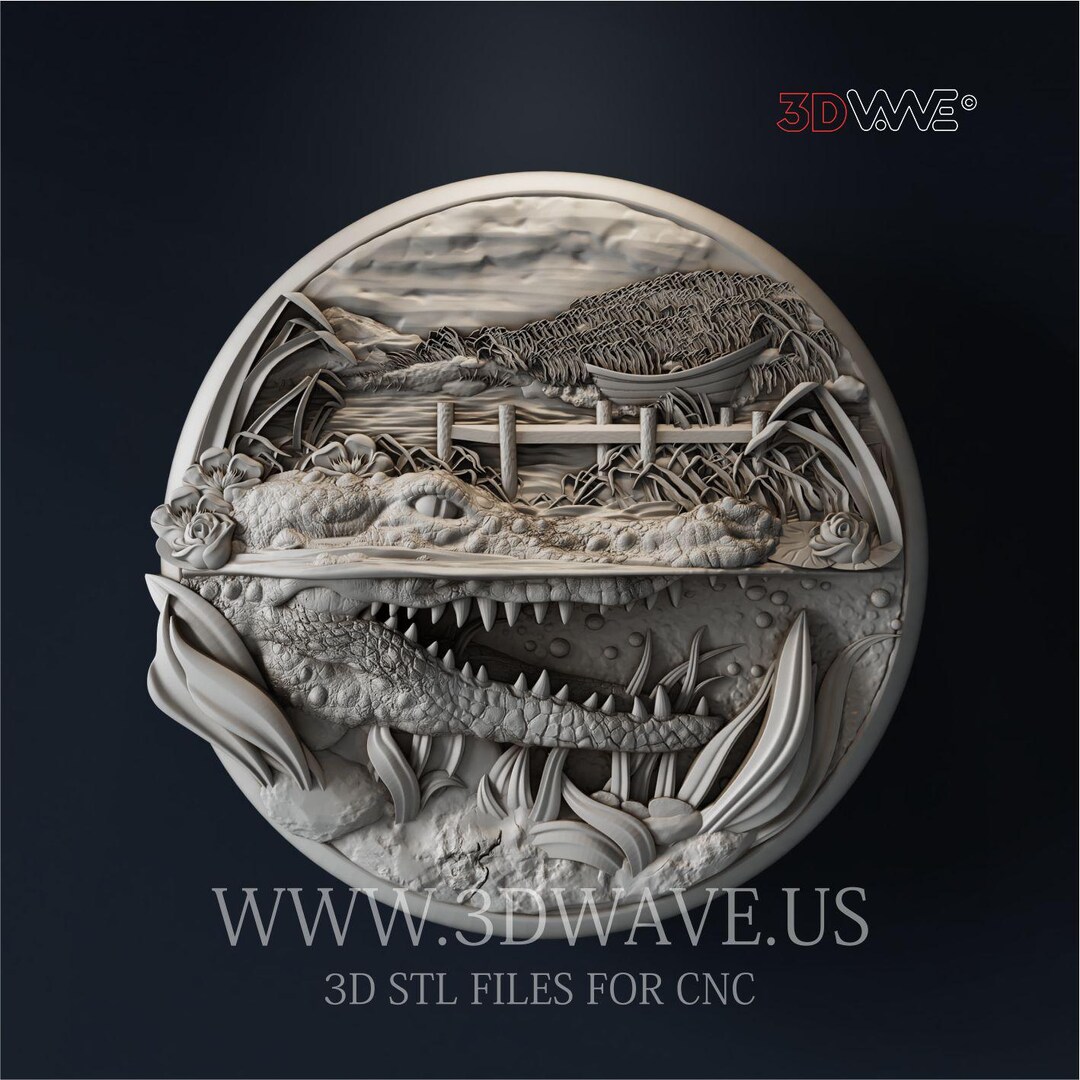 Alligator 3d Stl | Crocodile 3d Stl | 3d Model | STL | CNC Files | Wall ...