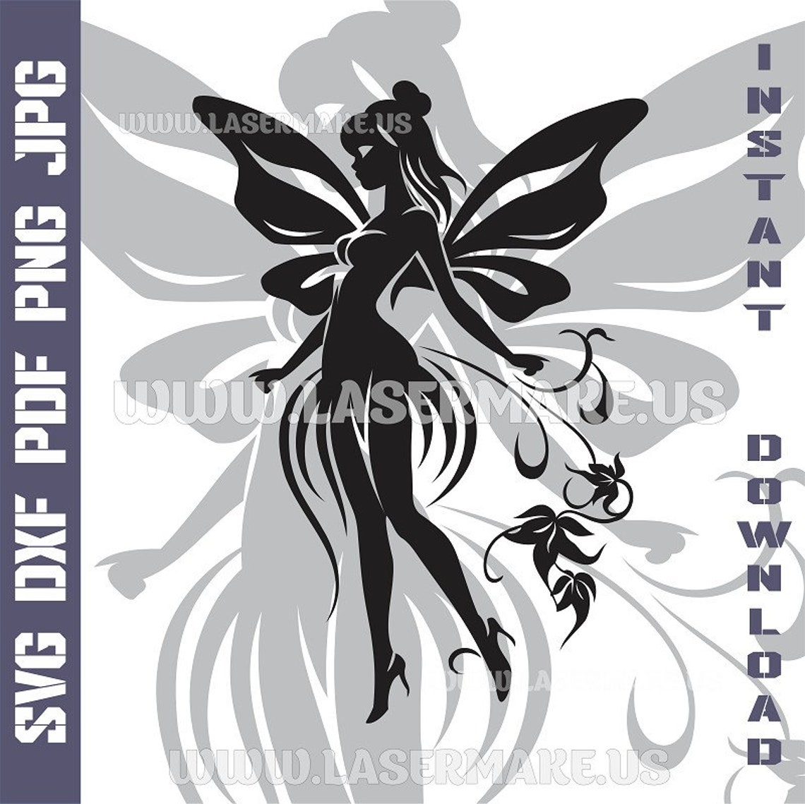 Fairy SVG File | Cut File for Cricut | Printable Png| SVG Dxf Cut Files ...