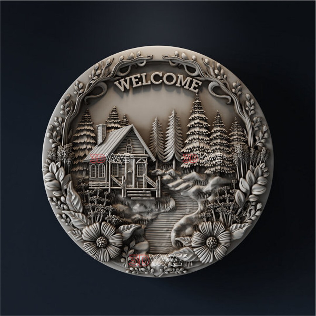 Welcome Sign 3d Stl | Stag | 3d Model | STL | CNC Files | Wall Decor ...