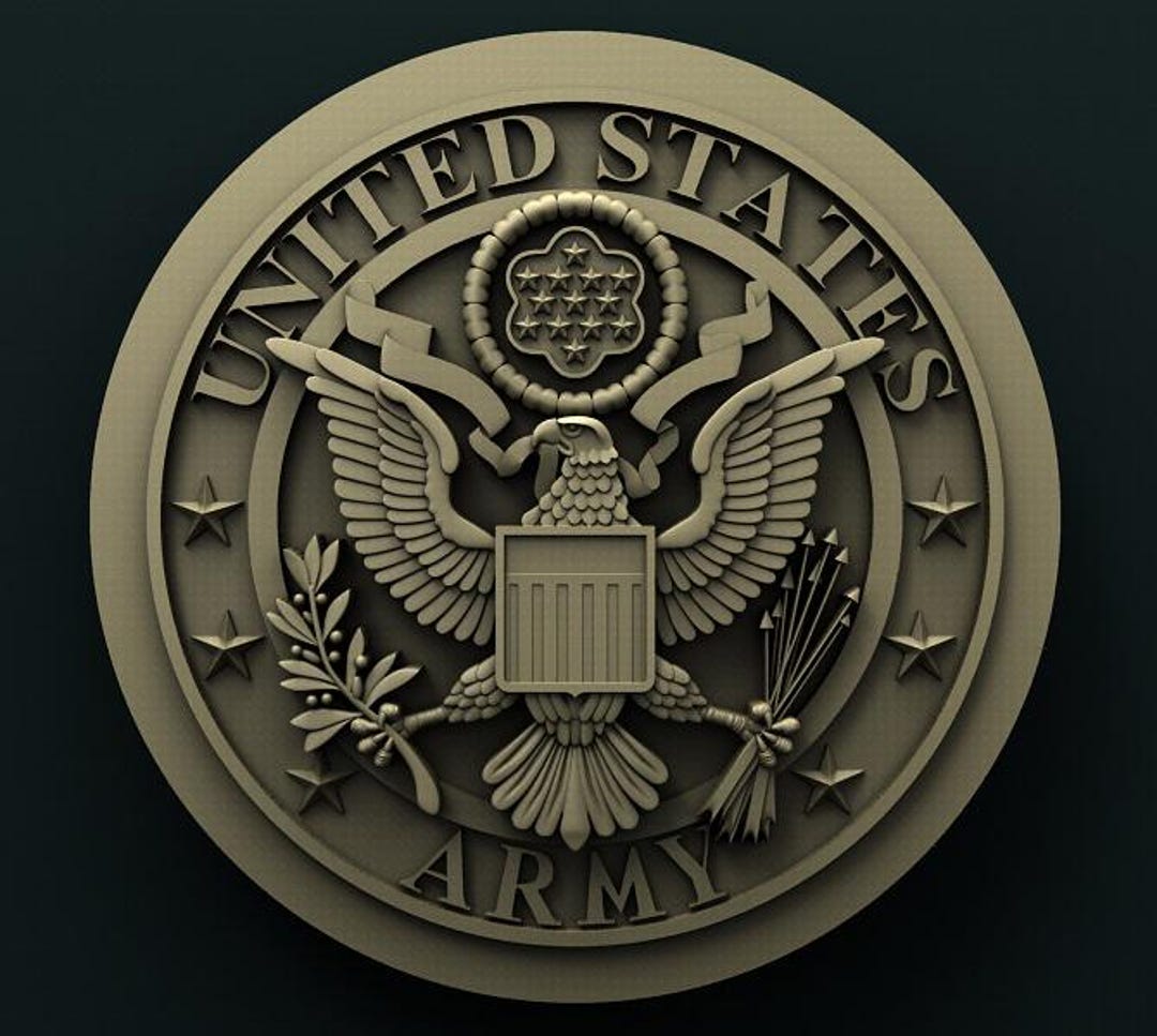 3D US Army Seal Seal STL 3d Stl File: CNC Carving Template, Wall Art ...