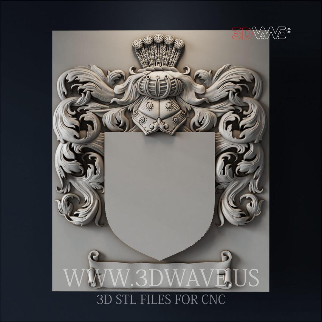 3D STL File: Family Crest | CNC Carving Template | Digital Files - Etsy
