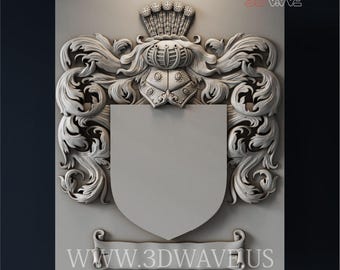 Family Crest, Coat of Arms, 3d Relief STL File for CNC Router ...