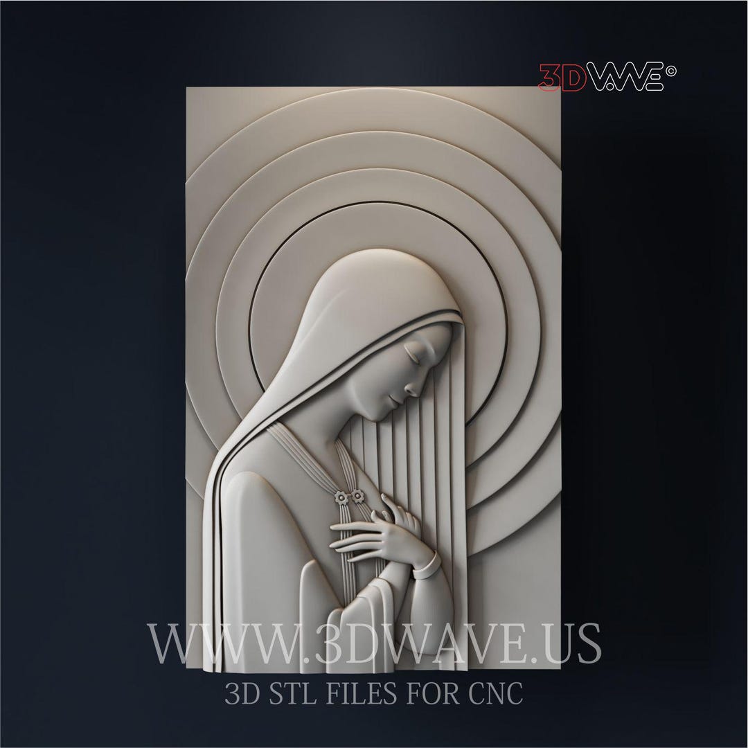 Virgin Mary STL File: 3D CNC Carving Template (digital Files) - Etsy