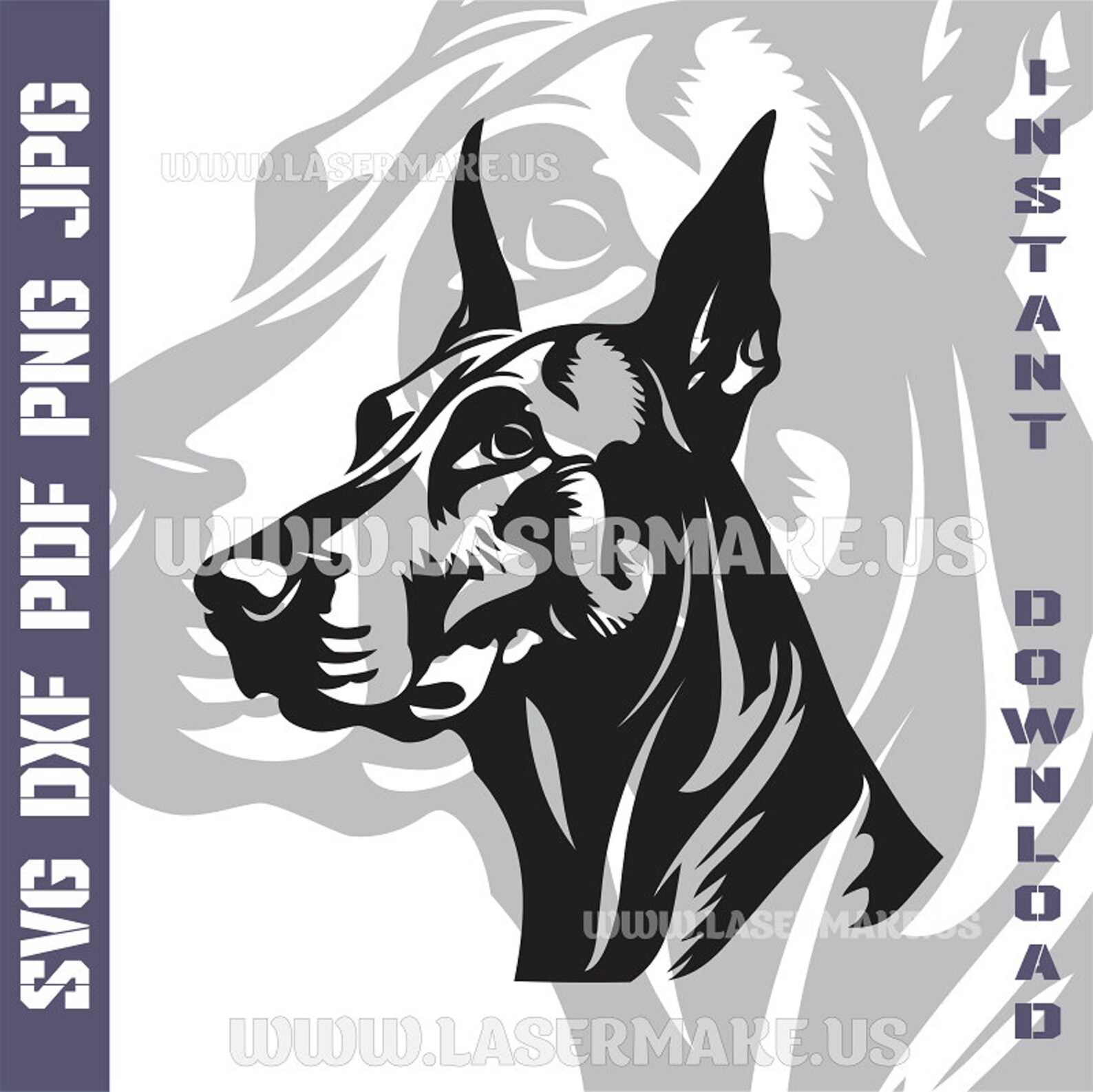 Doberman SVG File Cut File for Cricut Printable Png SVG Dxf Cut Files ...