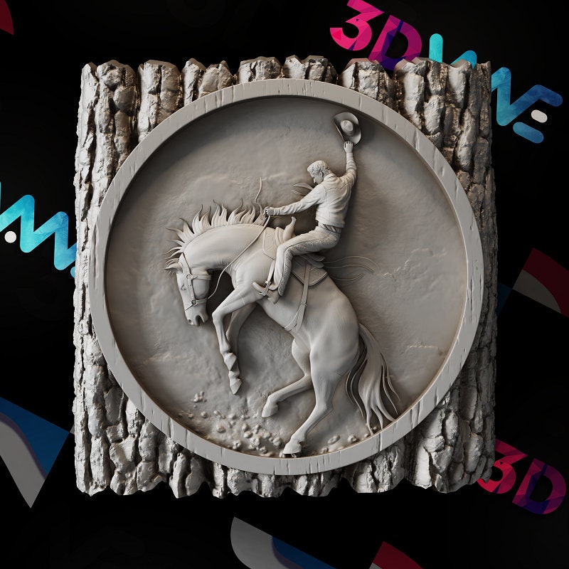 Cowboy 3d Stl Western 3d Stl 3d Model STL CNC Files Wall Decor Wood Art ...