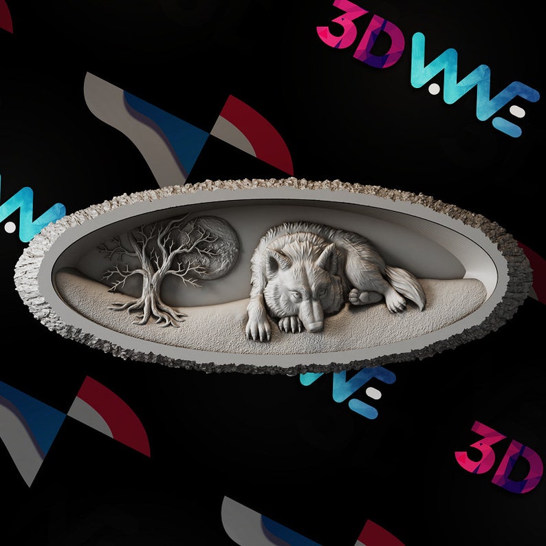 Wolf 3d Stl | Animal | 3d Model | STL | CNC Files | Wall Decor | Wood ...